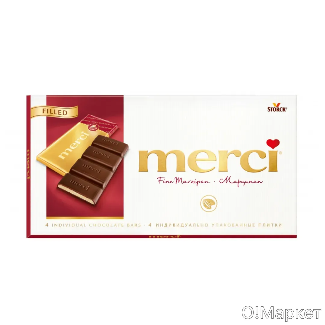 Шоколад Merci Edel Marzipan, 112г · O!Market